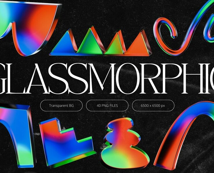 (FREE) 3D Glowy Glassmorphic Shapes — Dprofile